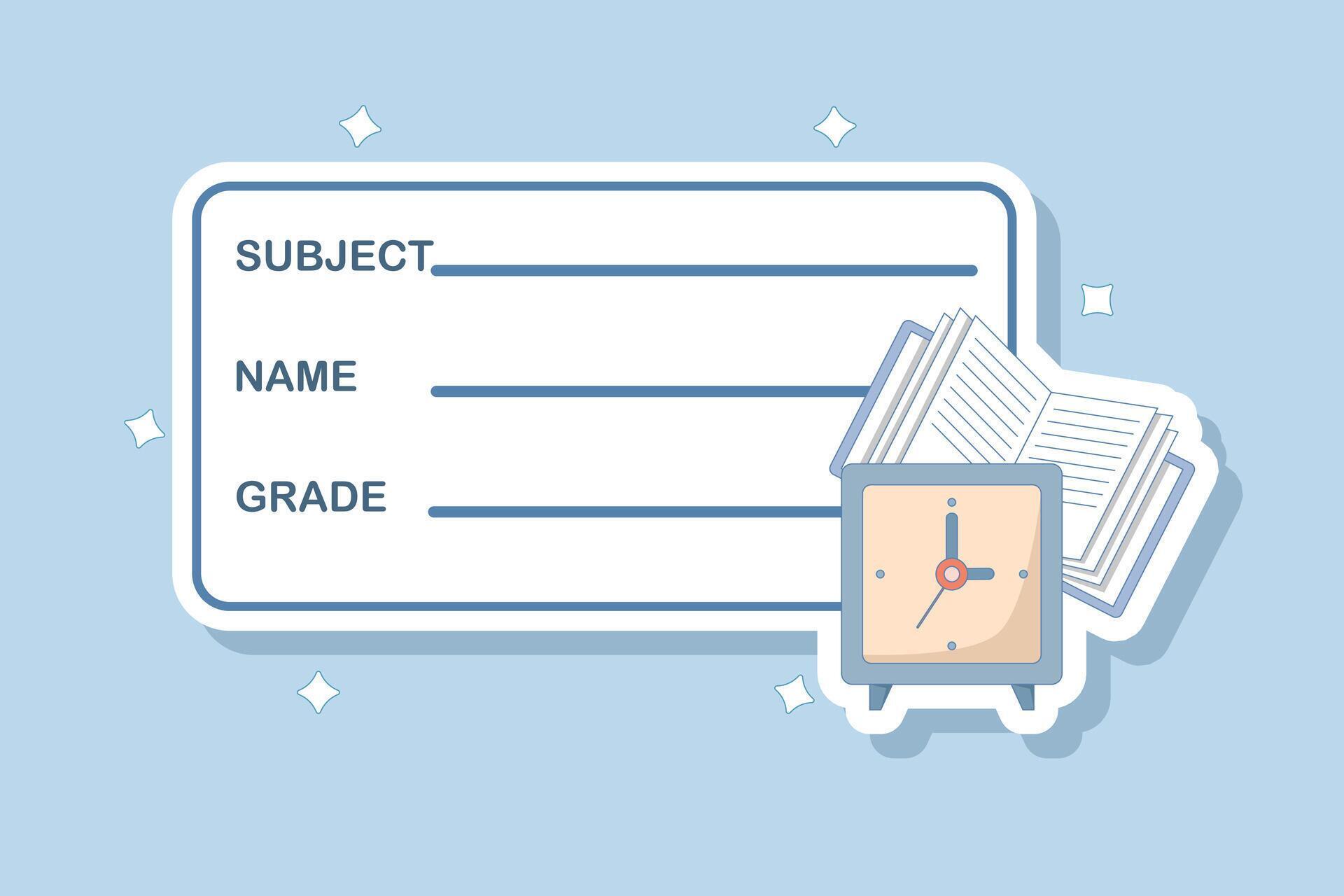 School Notebook Label Concept. School Notebook Label Template. stickers ...