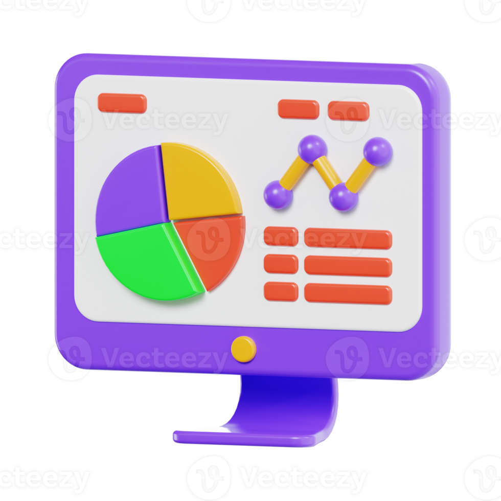 3d Analytics Dashboard Icon Data Visualization 55825437 Png