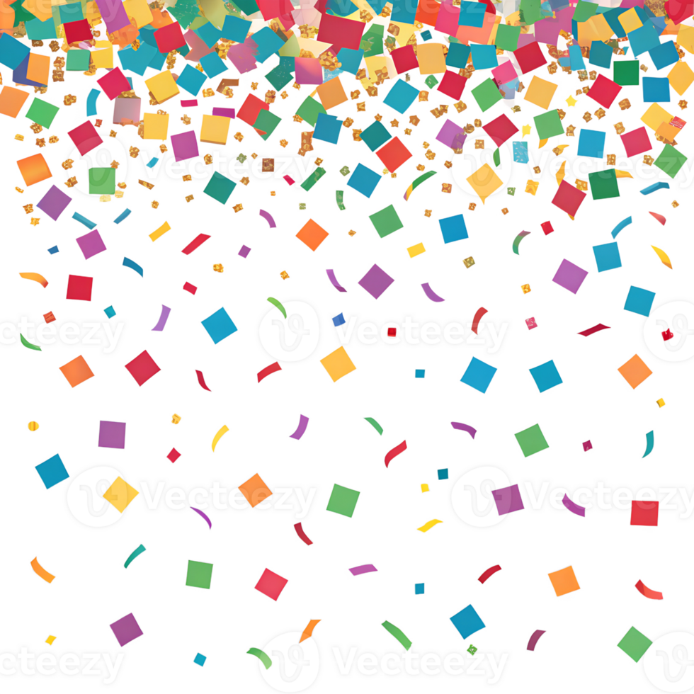 Rainbow color confetti falling down 55841857 PNG