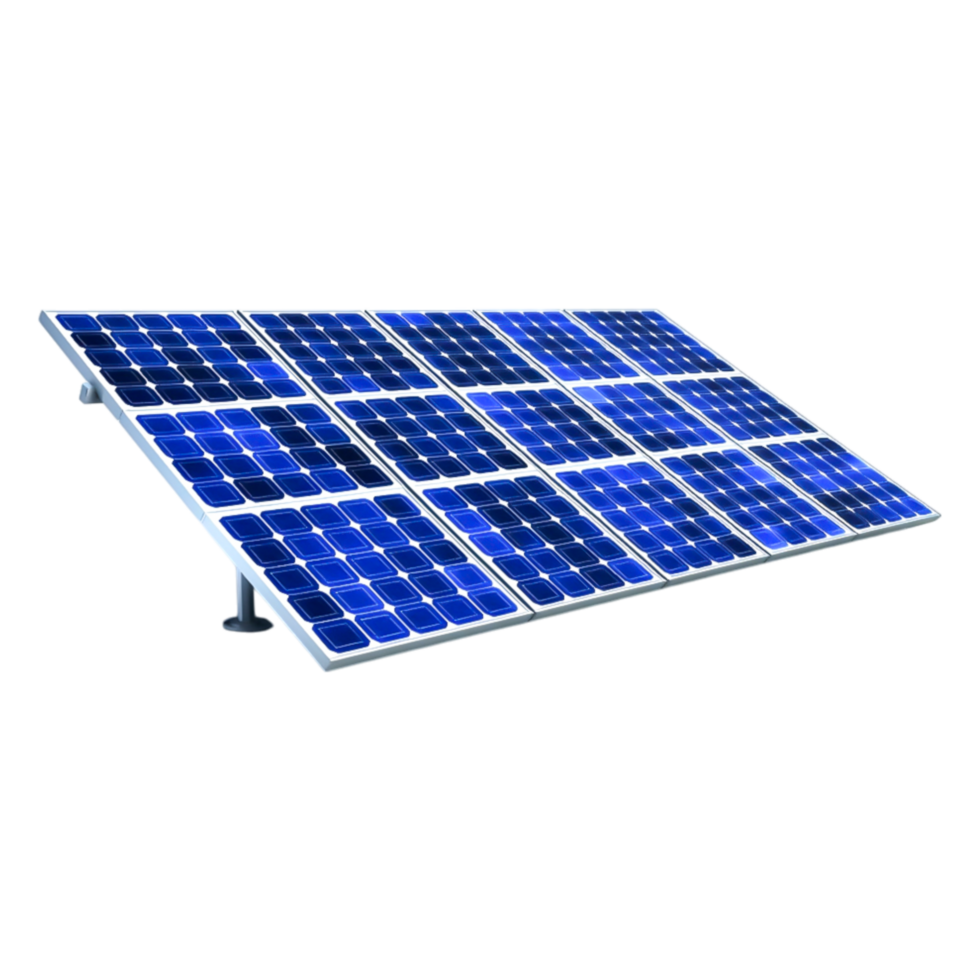 Solar Panel Array with Blue Photovoltaic Cells for Renewable Energy ...