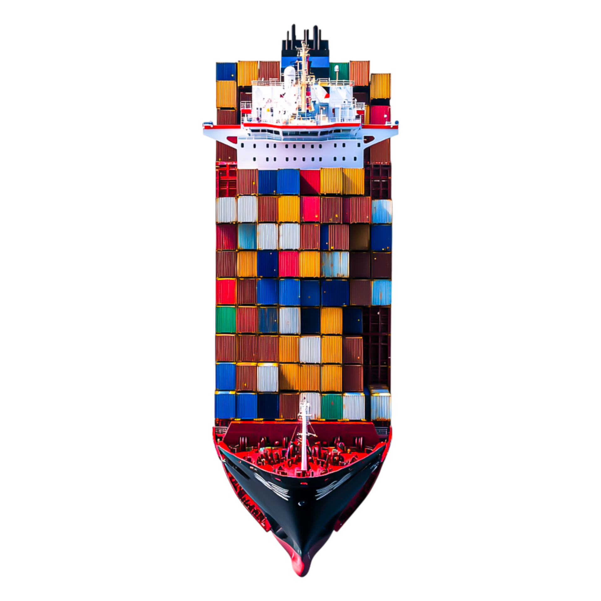 Large Container Ship Navigating Port With Colorful Cargo Boxes 55845710 Png