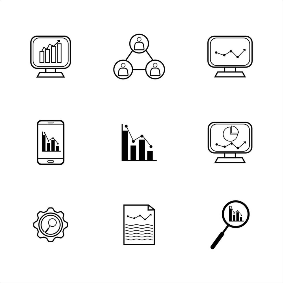 Data Analysis Line Icons illustration 55848556 Vector Art at Vecteezy