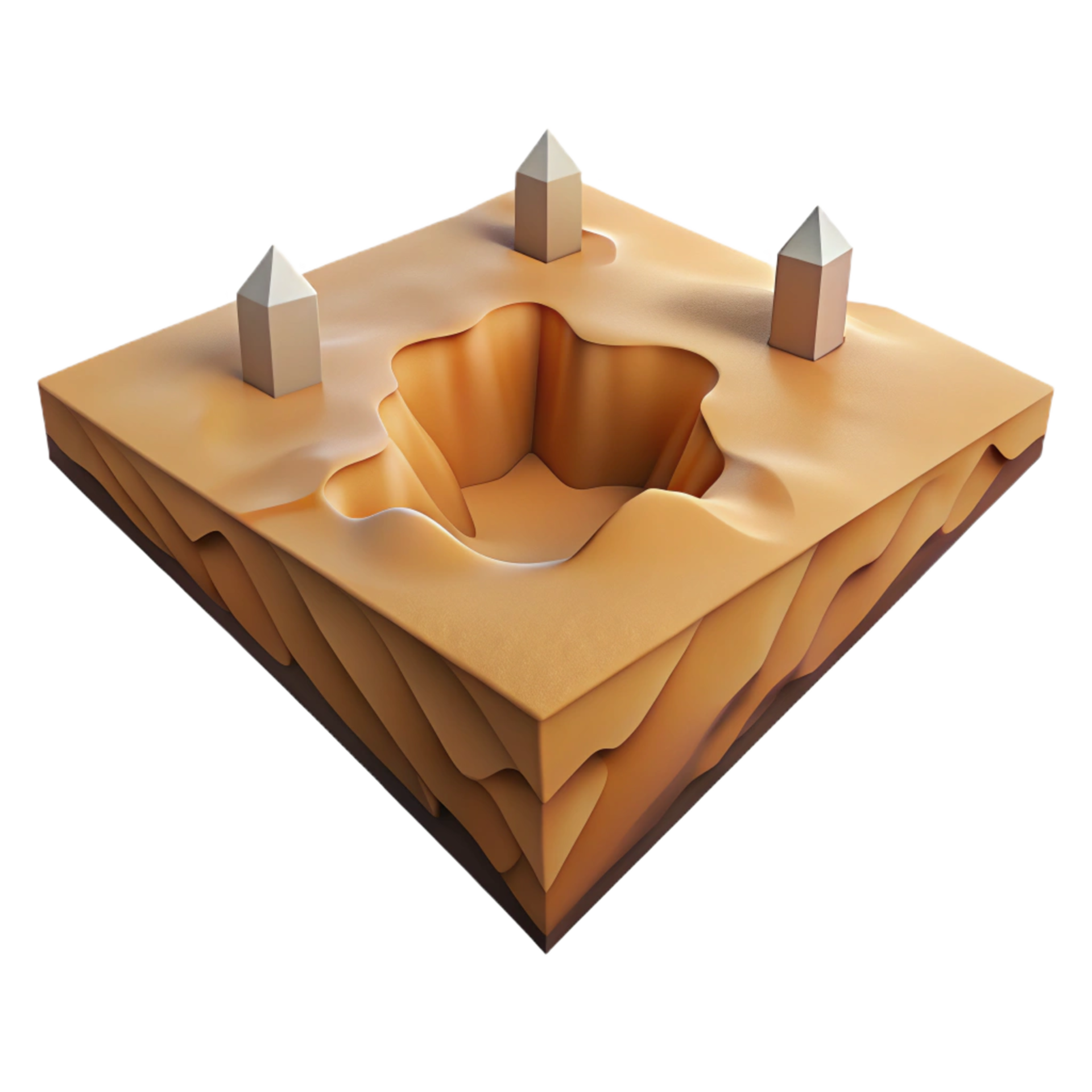 Sand Erosion Simulation 3D Model of a Sinkhole with Markers 55852118 PNG