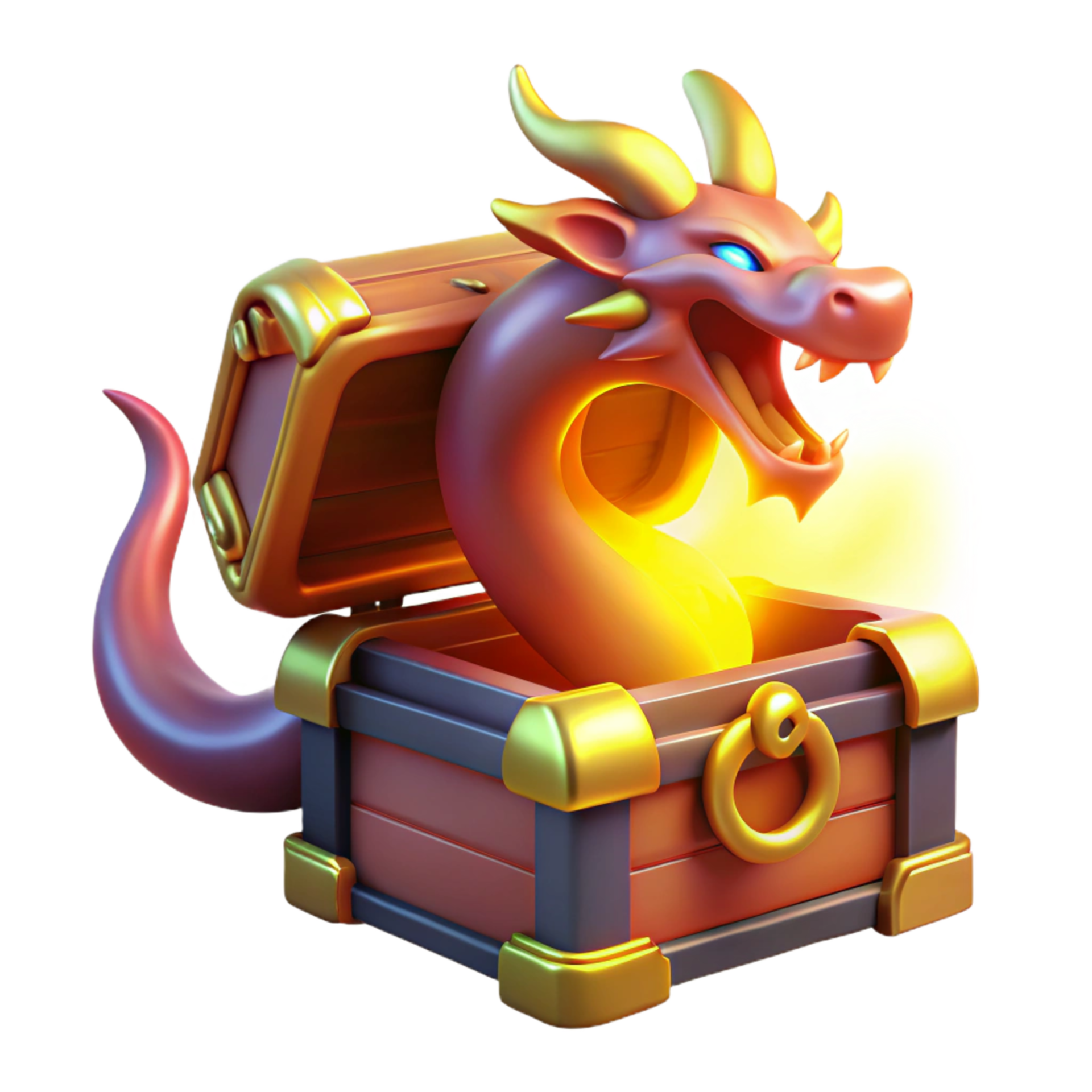 Mythical Dragon Treasure Chest 3D Render of Fantasy Creature 55853542 PNG