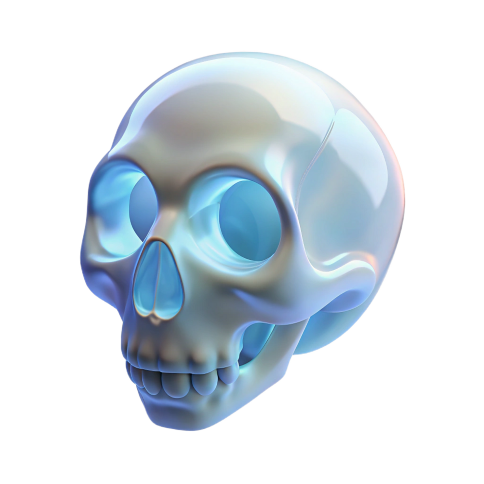 Abstract Skull 3d Render Of Smooth Iridescent Cranium 55854052 Png
