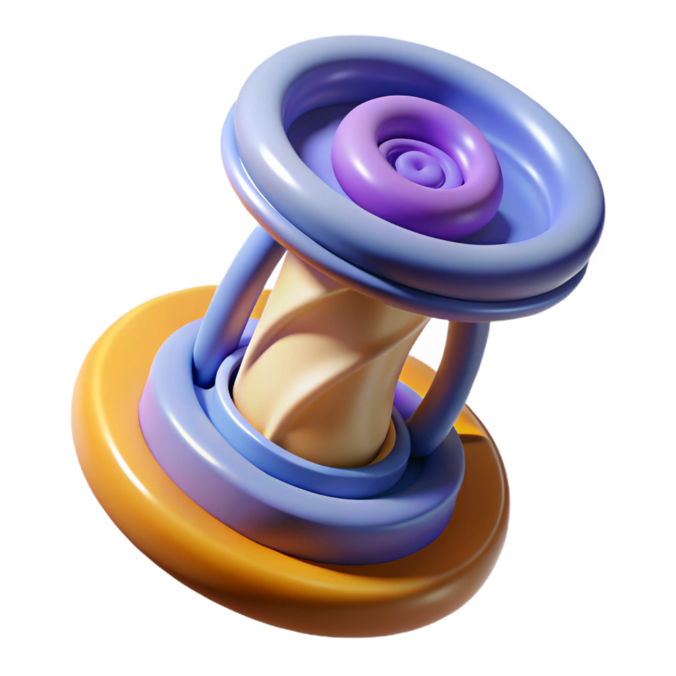 Abstract 3d Render Of Interlocking Circular And Spiral Forms 55854407 Png