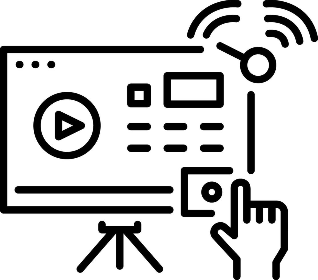 Interactive learning icon in linear style 55862776 Vector Art at Vecteezy