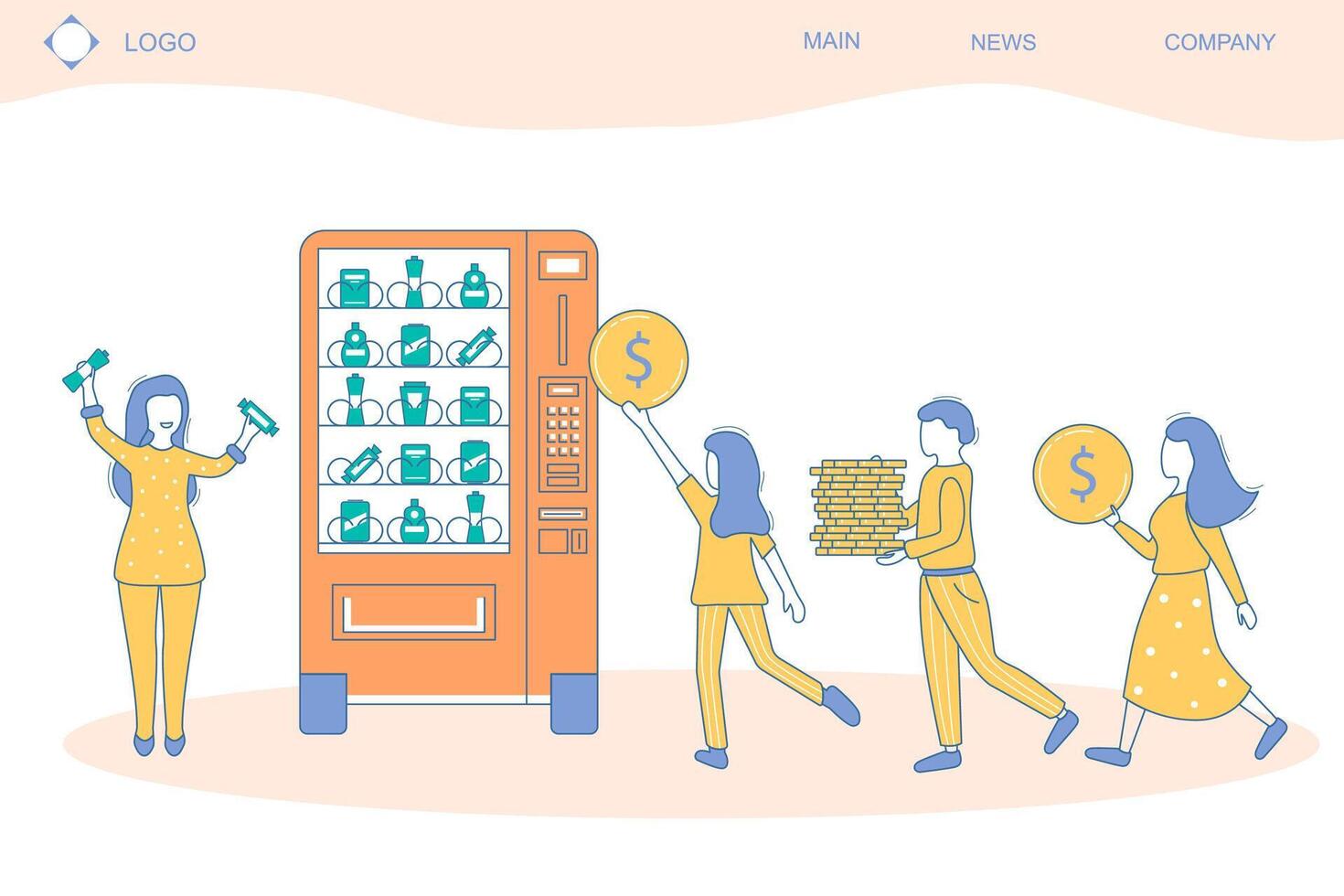 Vending Machine Concept Vector Art, Icons, and Graphics for Free Download