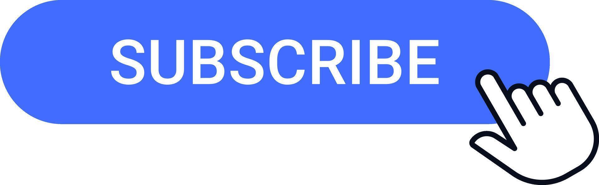 Mouse pointer clicking on a subscribe button with an extended index finger, encouraging users to ...