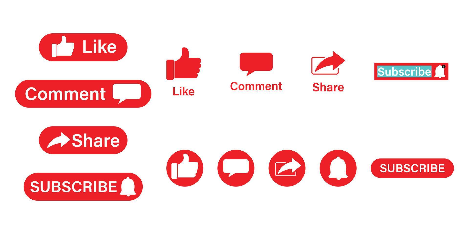 Social Media Interaction Buttons for Engaging Content. Like, Share and ...