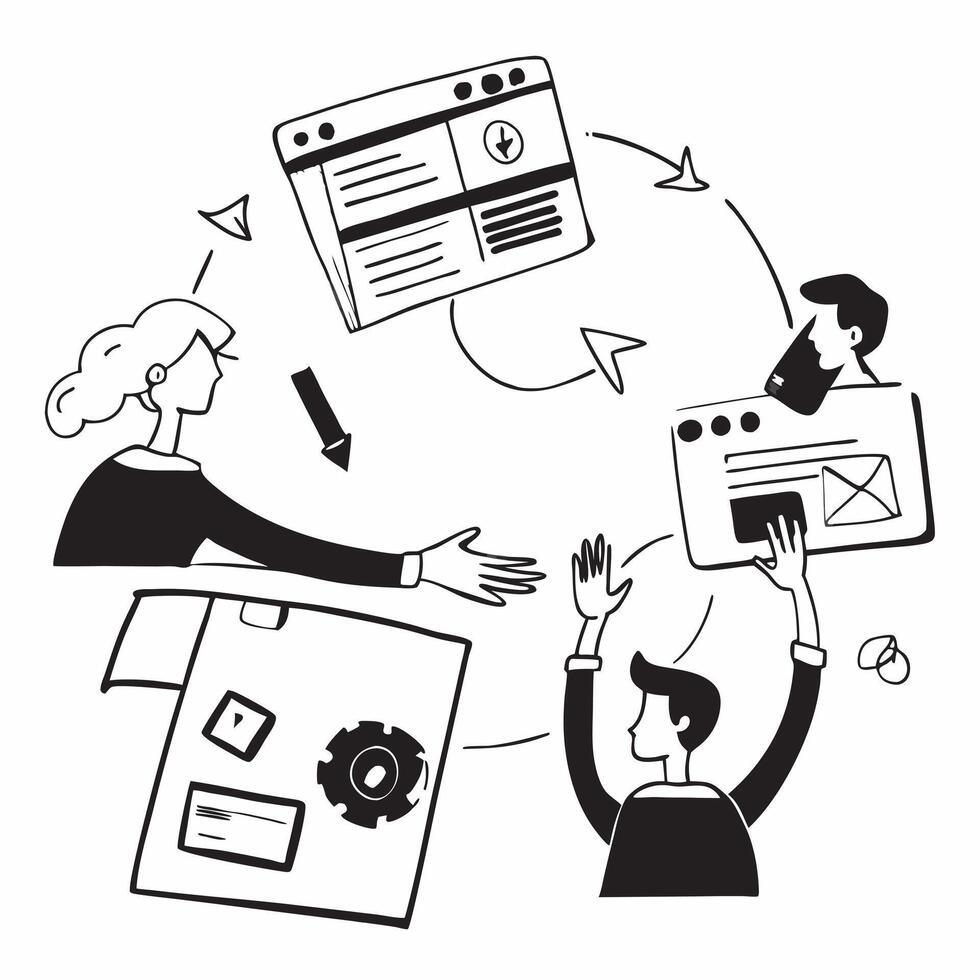 Clean Remote Team Collaborating On A Software Development Project Concept As A Illustration Of A