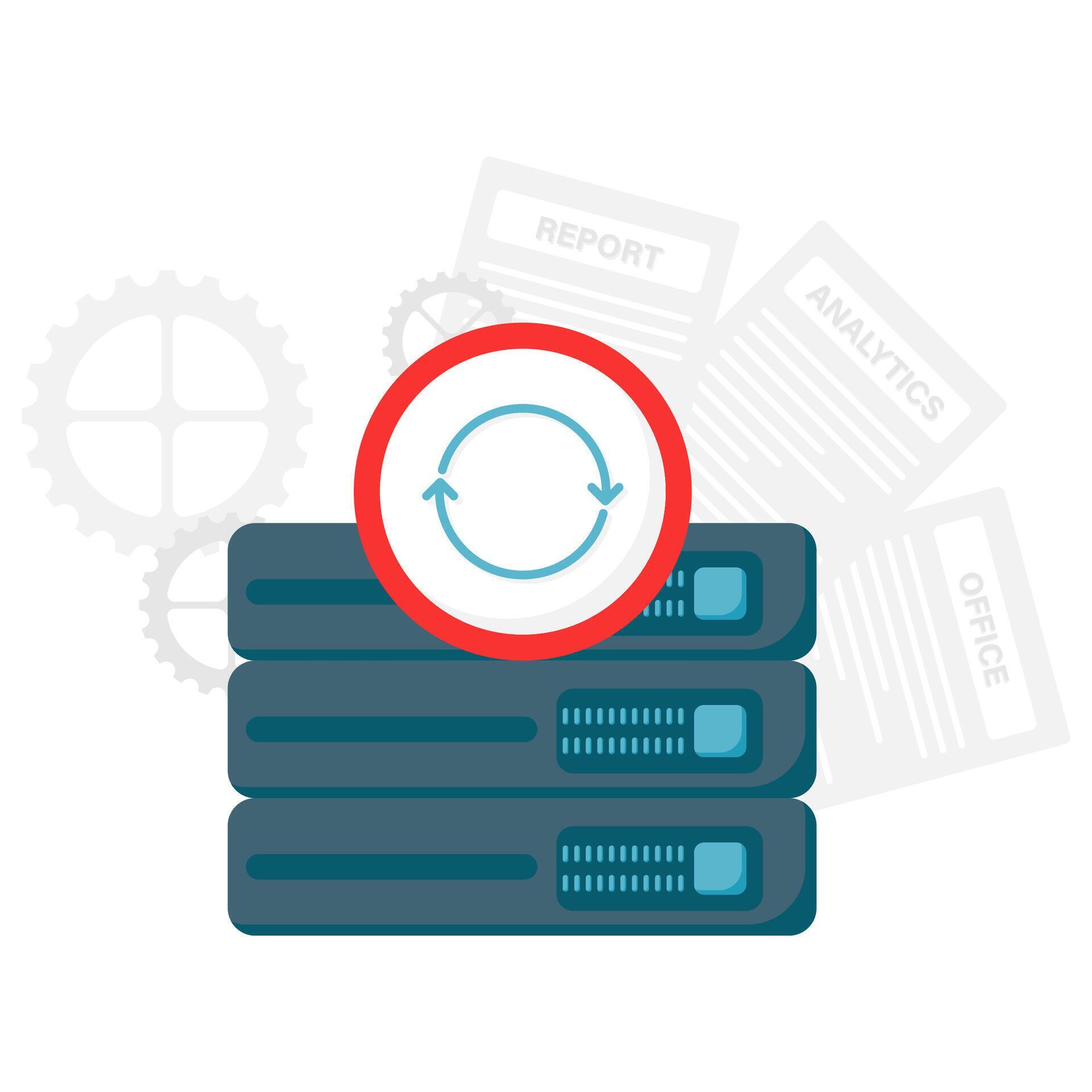 data recovery, data center refresh, server reload 55873334 Vector Art at Vecteezy