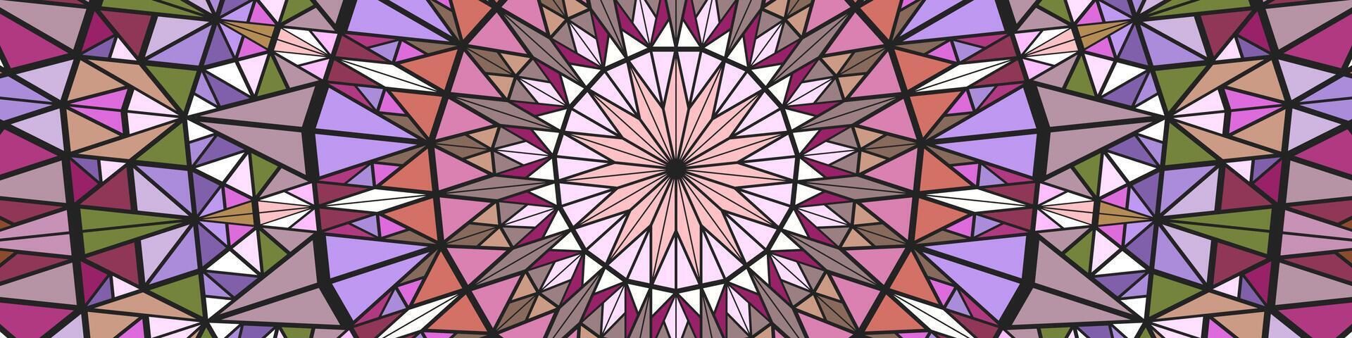 Dynamic Round Tiled Triangle Mosaic Pattern Mandala Background Circular Multicolored Abstract
