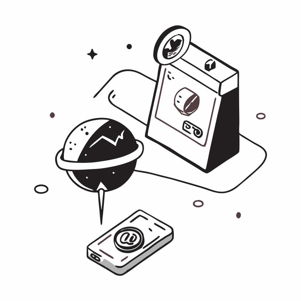 Simple Flat Design Icon Orbital Debris Monitoring Concept As Monitoring
