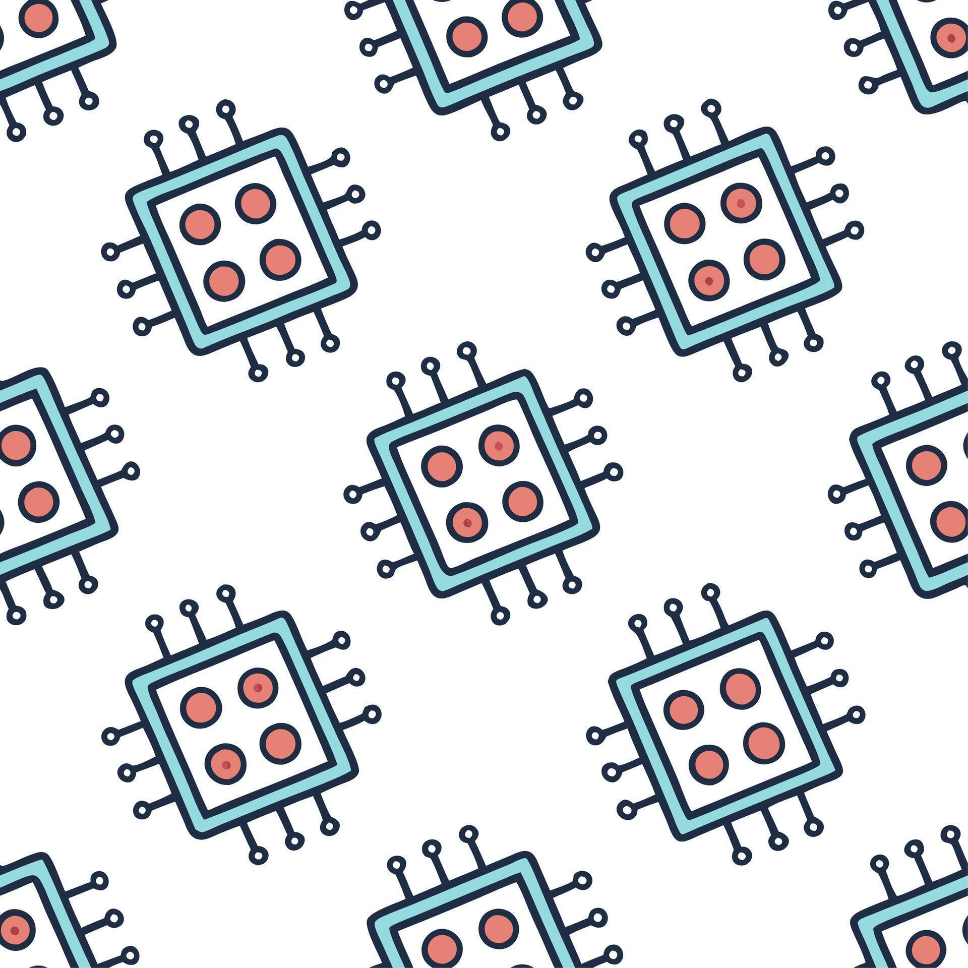 Generate seamless tile patterns with integrated circuit board motifs and digital pixel art ...