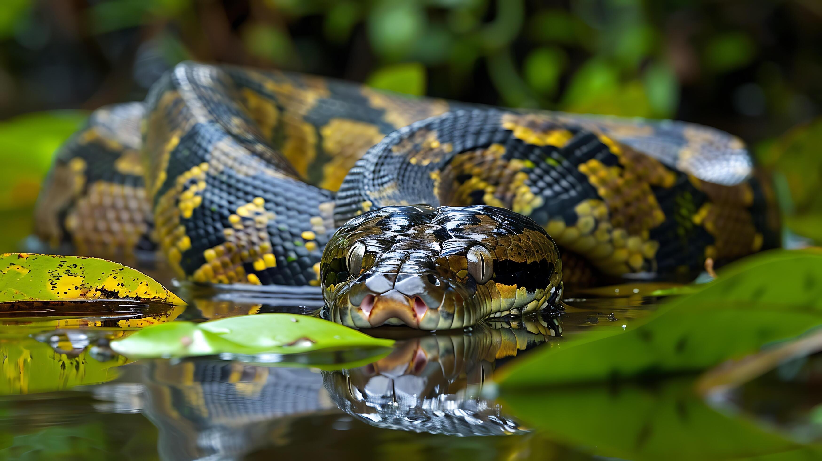Reticulated Python in the Amazon Rainforest 55895161 Stock Photo at ...