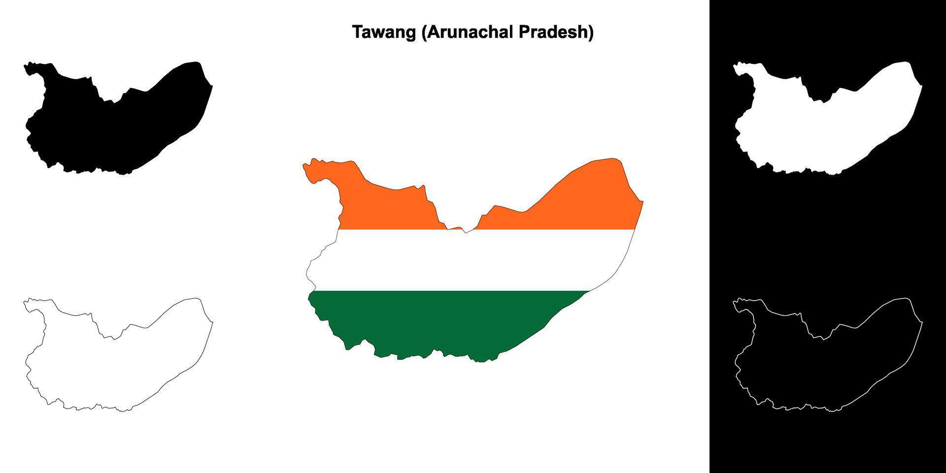 Tawang district, Arunachal Pradesh blank outline map set 55911310 ... Tawang district, Arunachal Pradesh blank outline map set 55911310 ...
