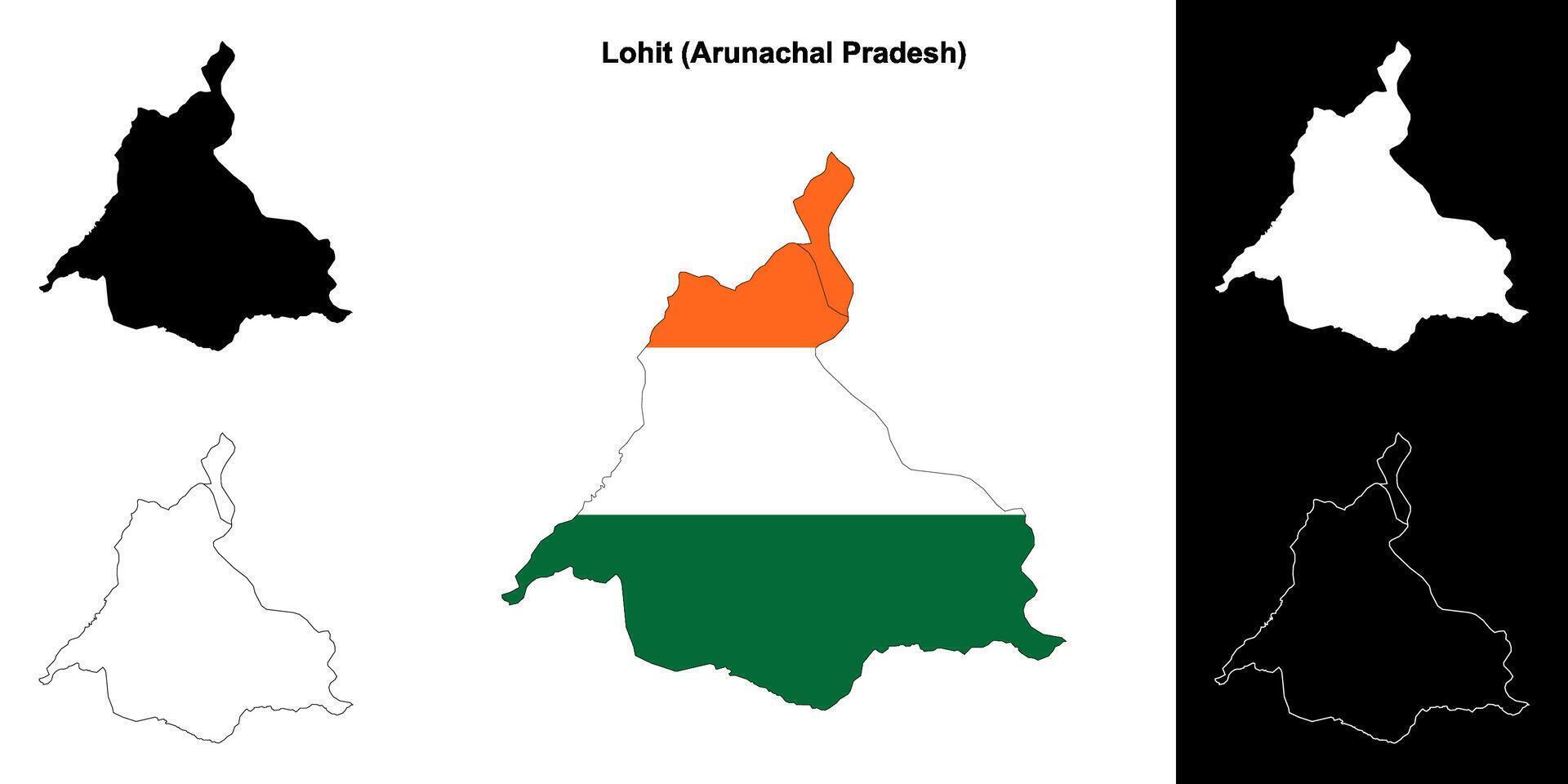 Lohit district, Arunachal Pradesh blank outline map set 55911325 Vector ... Lohit district, Arunachal Pradesh blank outline map set 55911325 Vector ...