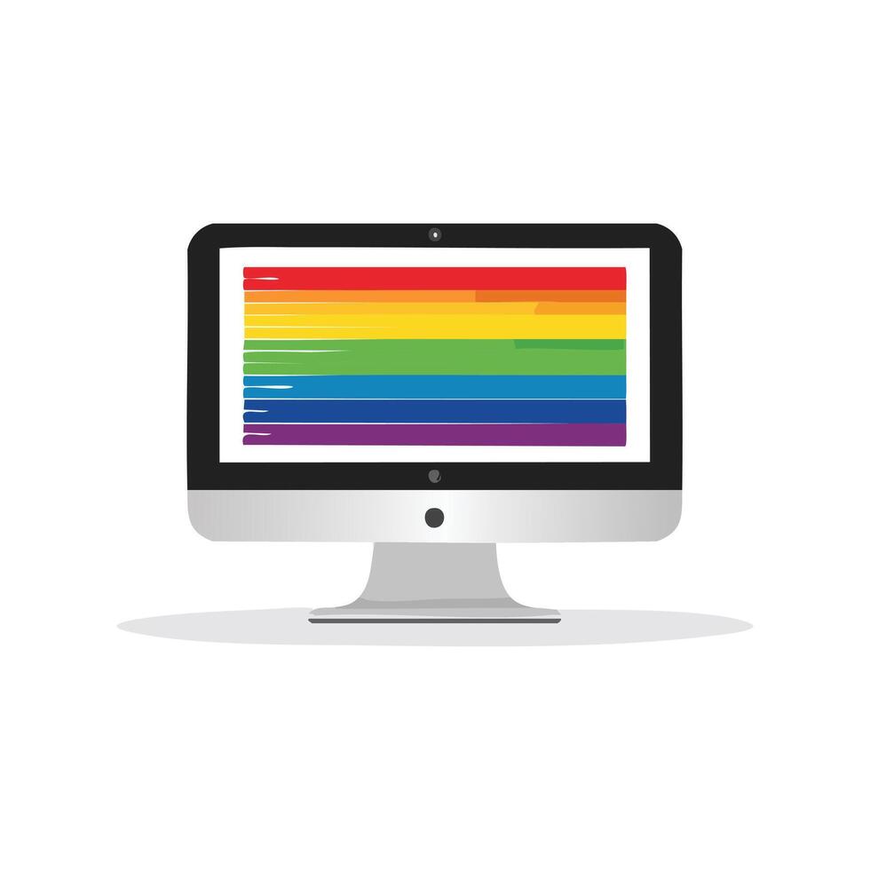 monitor with rainbow code 55912700 Vector Art at Vecteezy