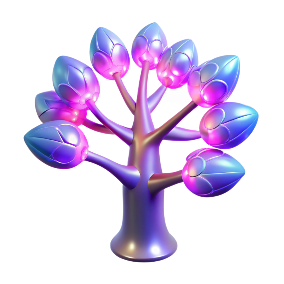 Glowing Tree Of Life Abstract 3d Render Of A Luminous Multi Branching