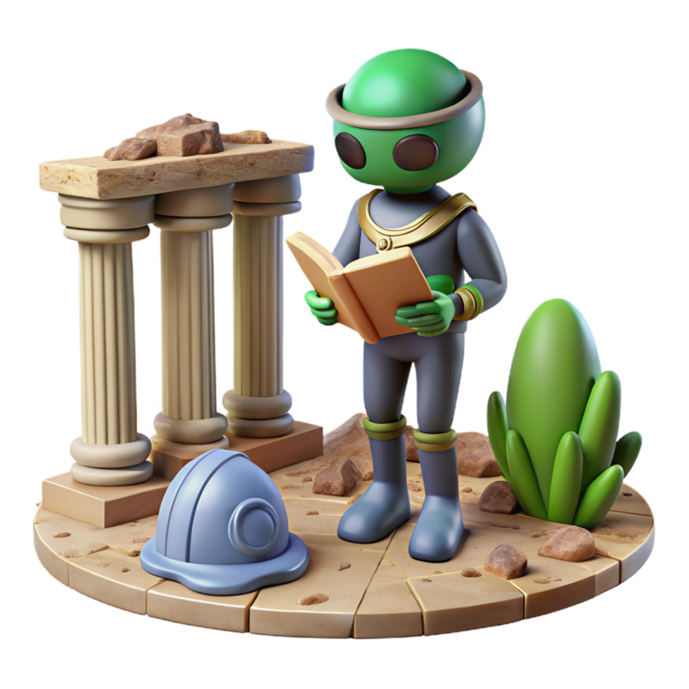 Alien Archaeologist Studying Ancient Ruins 55915983 PNG Alien Archaeologist Studying Ancient Ruins 55915983 PNG