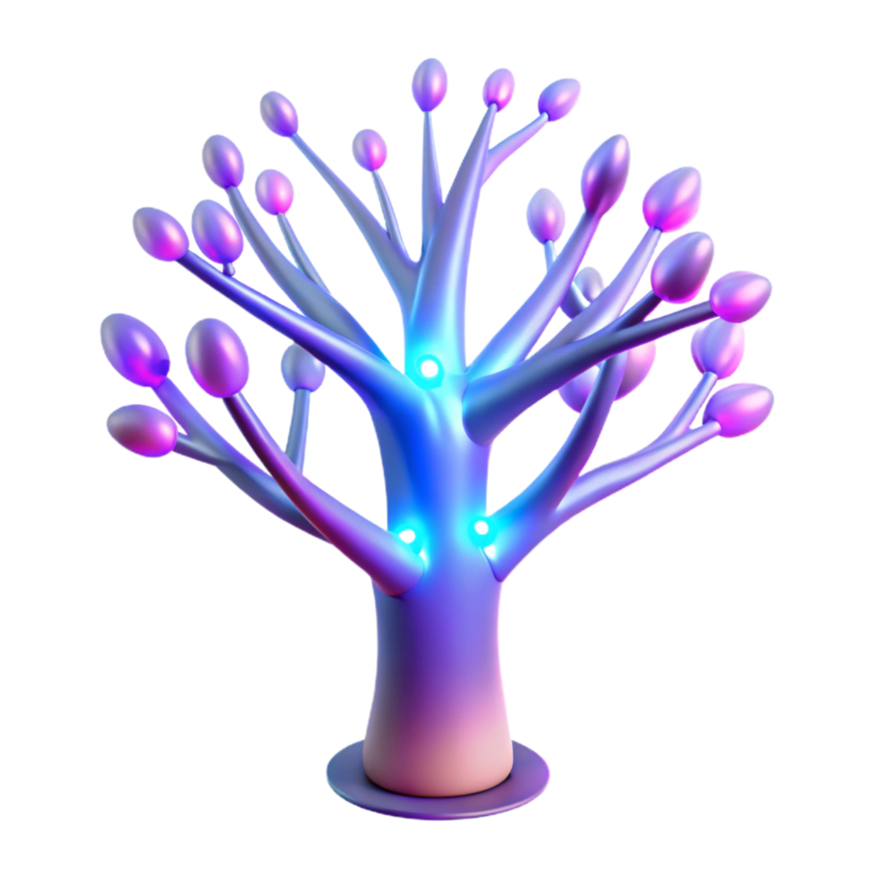 Glowing Abstract Tree 3d Render Of Illuminated Branching Structure