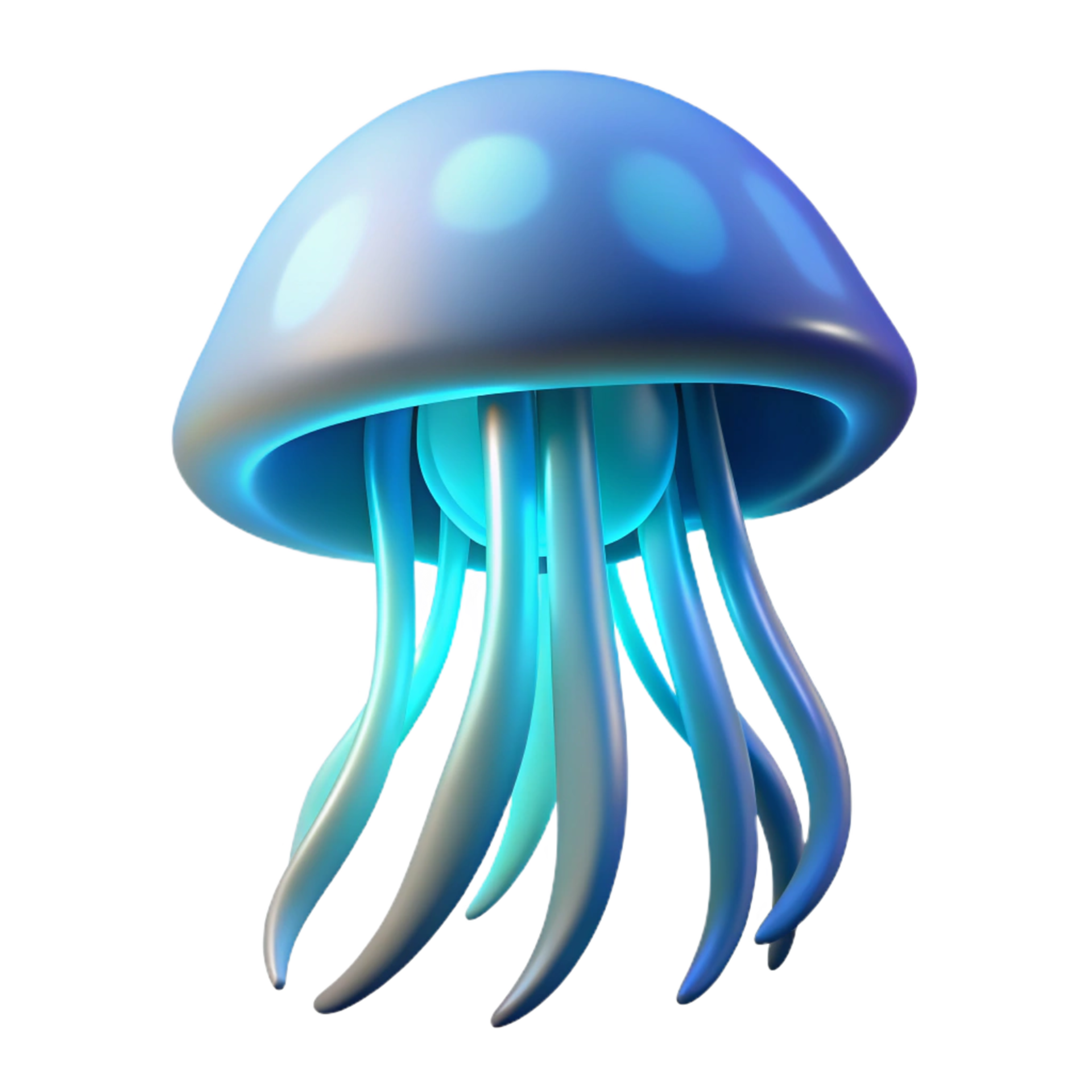 Glowing Jellyfish 3D Render Underwater Bioluminescence, Aquatic Life, Ocean Creature, Digital ...