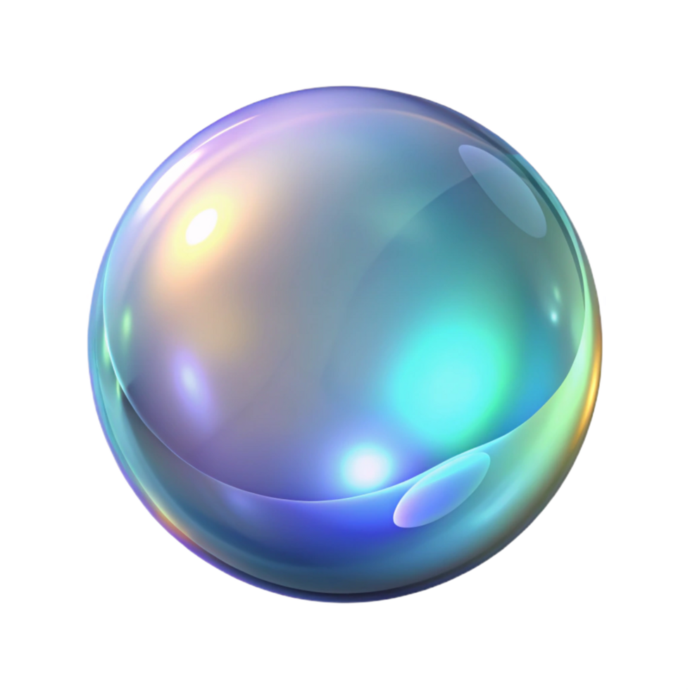 Iridescent Sphere Abstract 3d Render Of A Glass Orb With Colorful