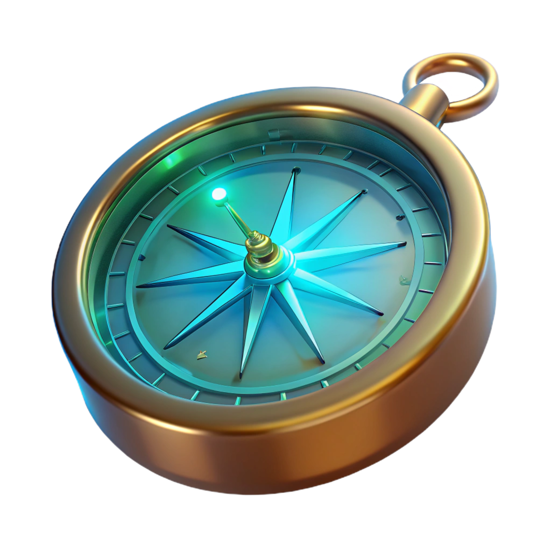 Glowing Compass Navigation Direction Exploration Guidance Journey