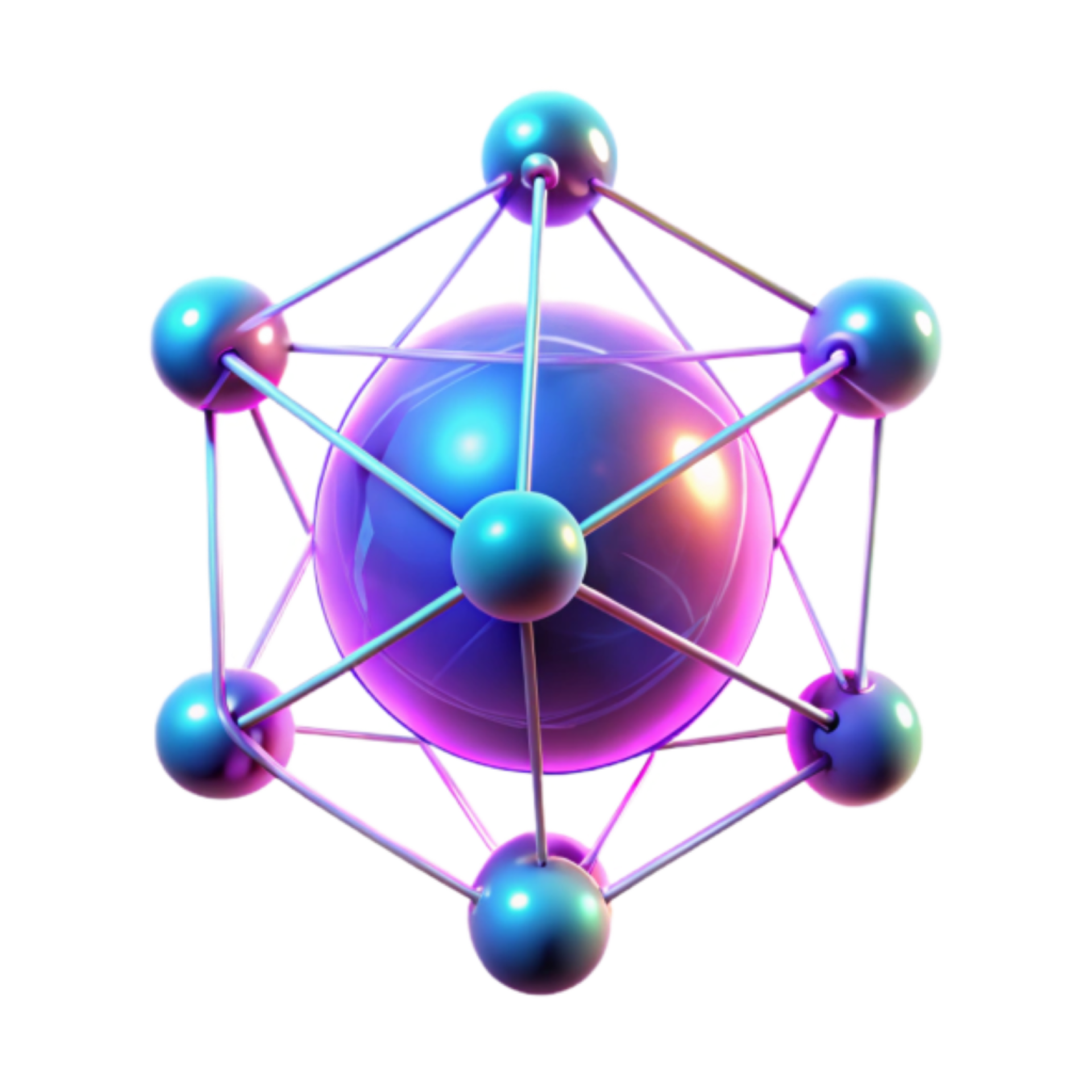 Vibrant 3d Render Of Molecular Structure Abstract Background 55921269 Png