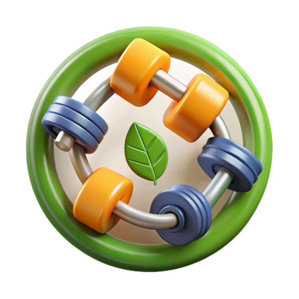 Green Fitness Healthy Lifestyle with Weights 55922723 PNG