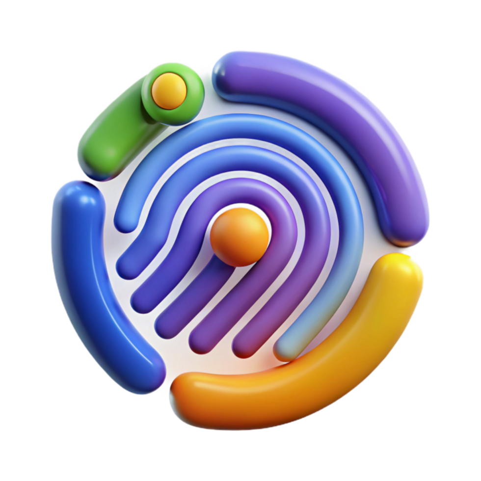 Abstract Fingerprint Design Colorful 3d Rendering 55924490 Png