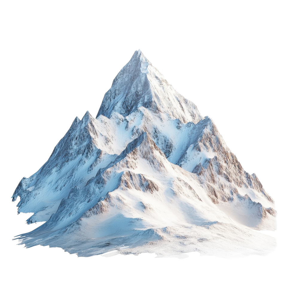 Majestic snow-covered mountain rising against a clear Transparent ... Majestic snow-covered mountain rising against a clear Transparent ...