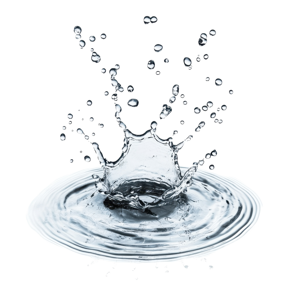 Water puddle and droplets create dynamic splash on Transparent ... Water puddle and droplets create dynamic splash on Transparent ...