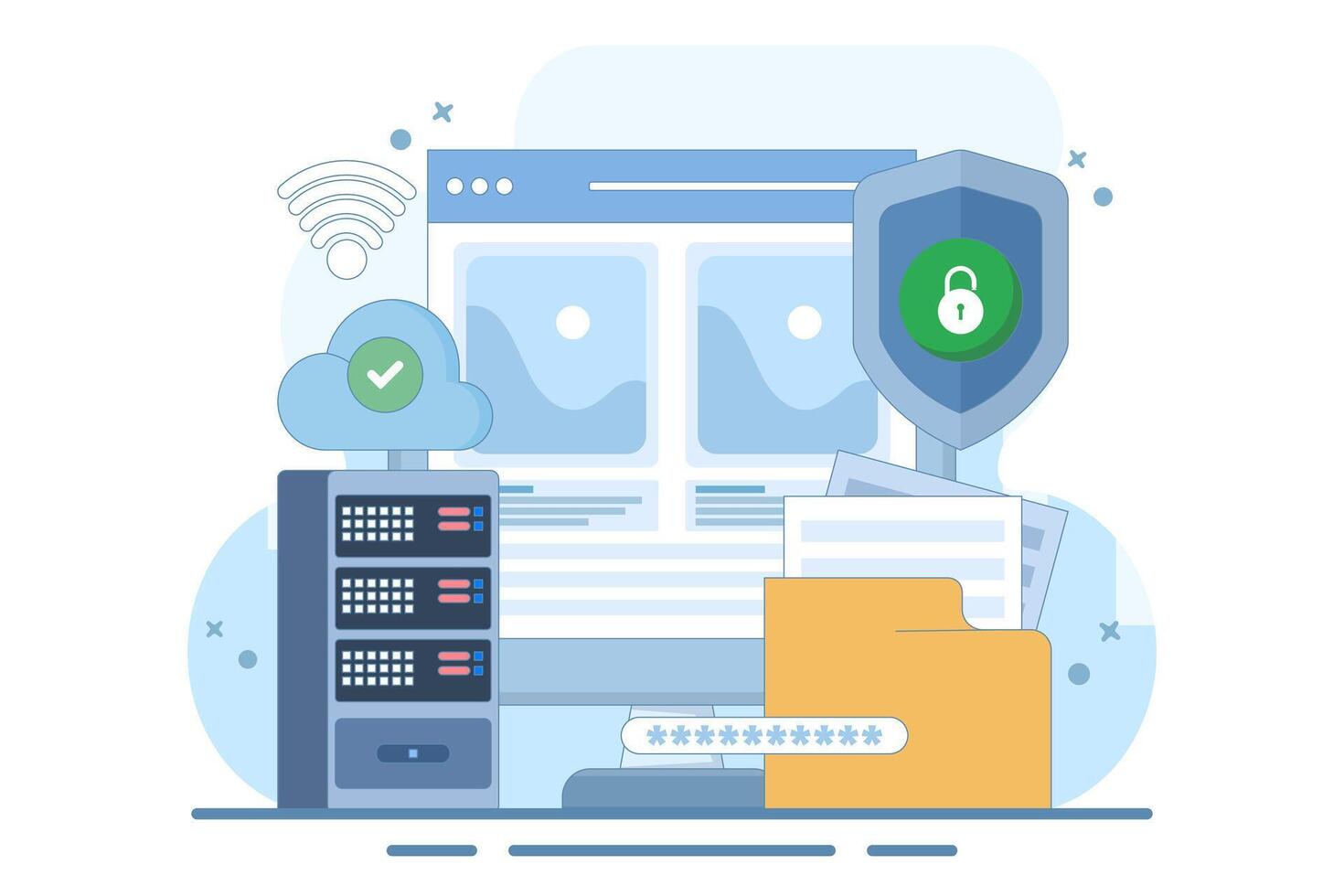 Data Protection Concept Security Of Personal And Business Documents With Password Verification