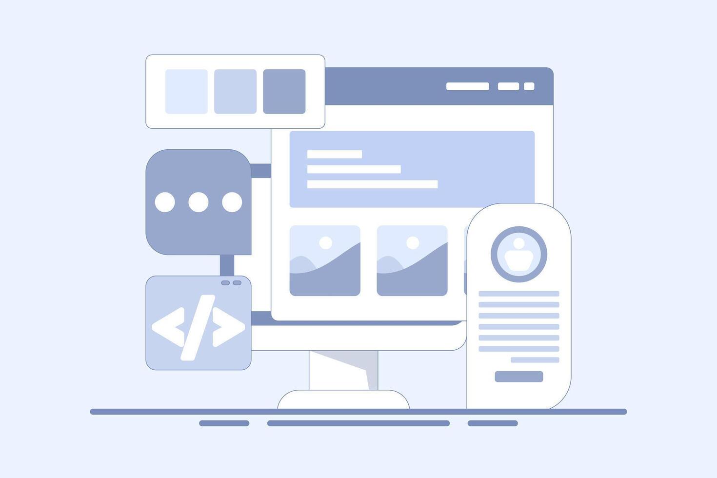 Website development company concept, Application development, Website maintenance, Coding and ...