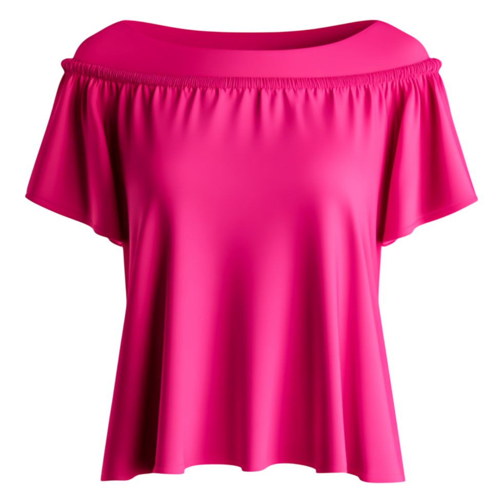 Vibrant Pink Off-Shoulder Top for Fashion and Everyday Wear 55928949 PNG