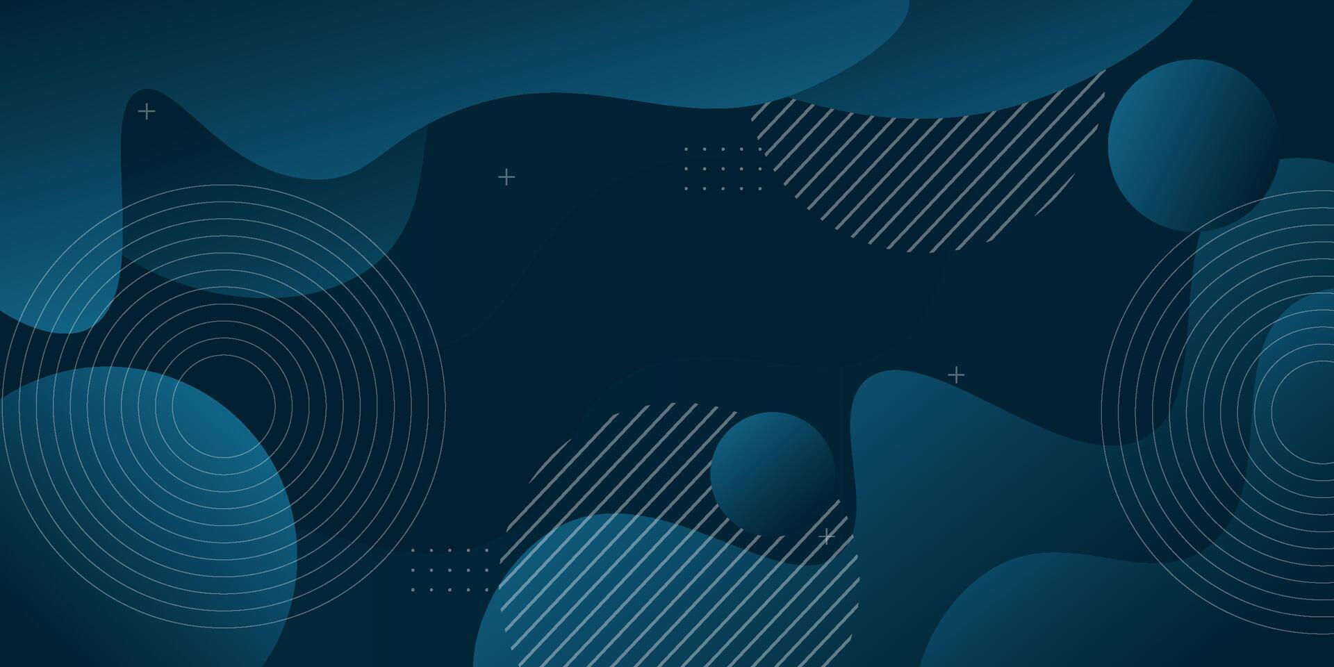 Dark Blue Wave Background With Simple Circle Shapes And Patterns Simple Blue Wave Design