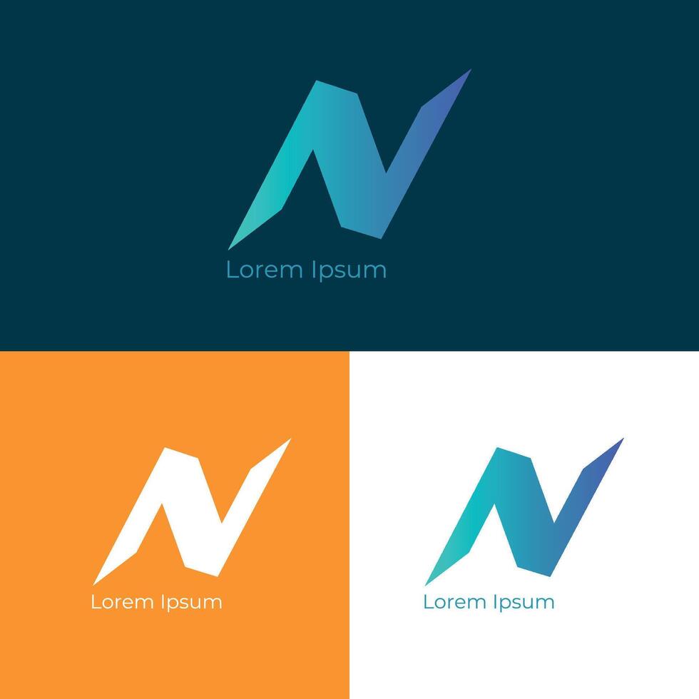 Abstract Letter N Logo Design 55983095 Vector Art at Vecteezy