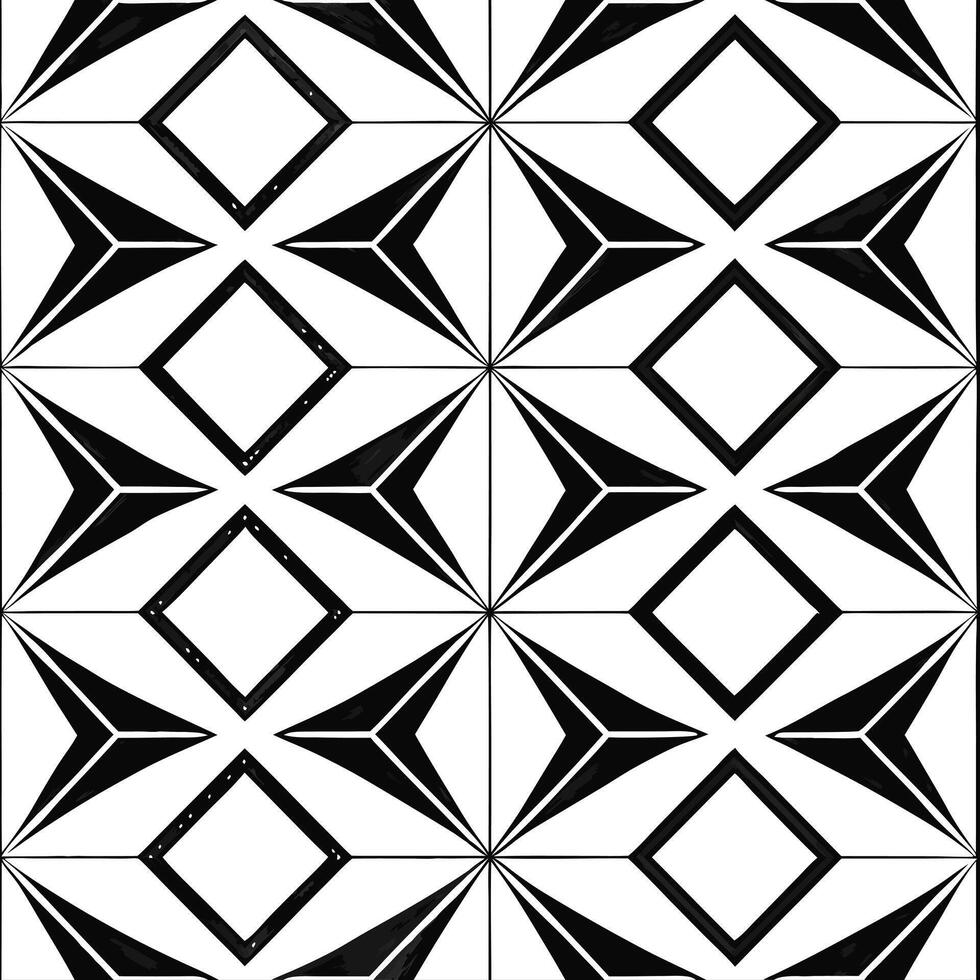 Sleek seamless pattern of techno geometrics arranged in a precise tiled grid with crisp angular ...