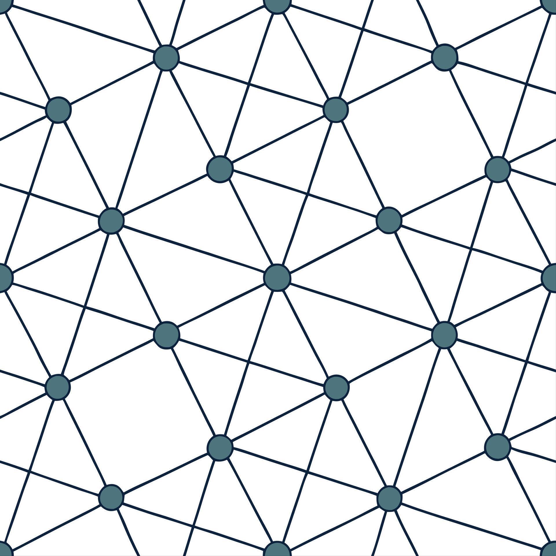 Digital Network Seamless Pattern Featuring Interconnected Nodes Digital Circuits Luminous Grid