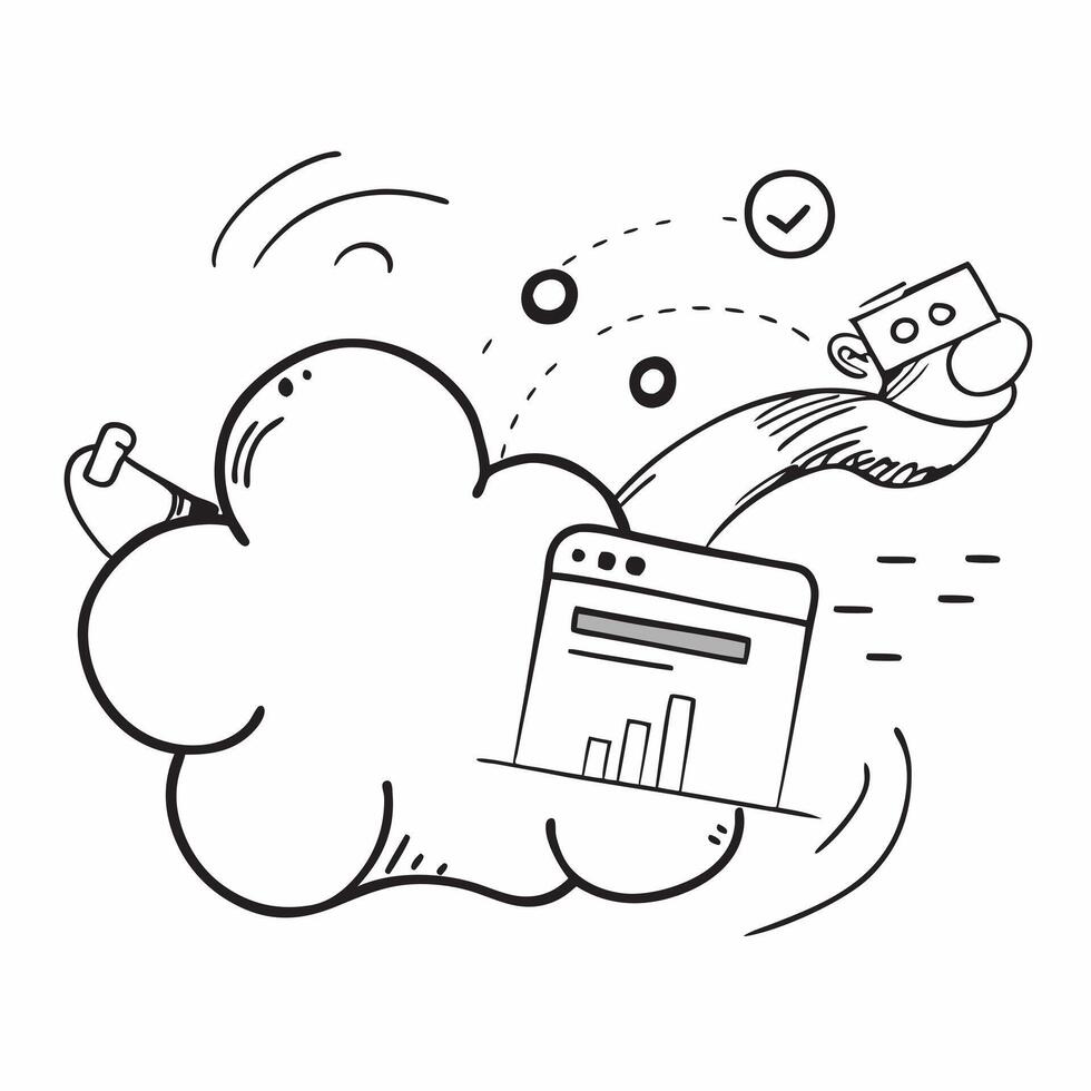 Cloud service illustration with copy space for business reports concept ...