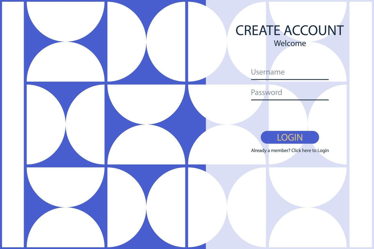 Flat Design Landing Page Login Form User Interface Template Landing