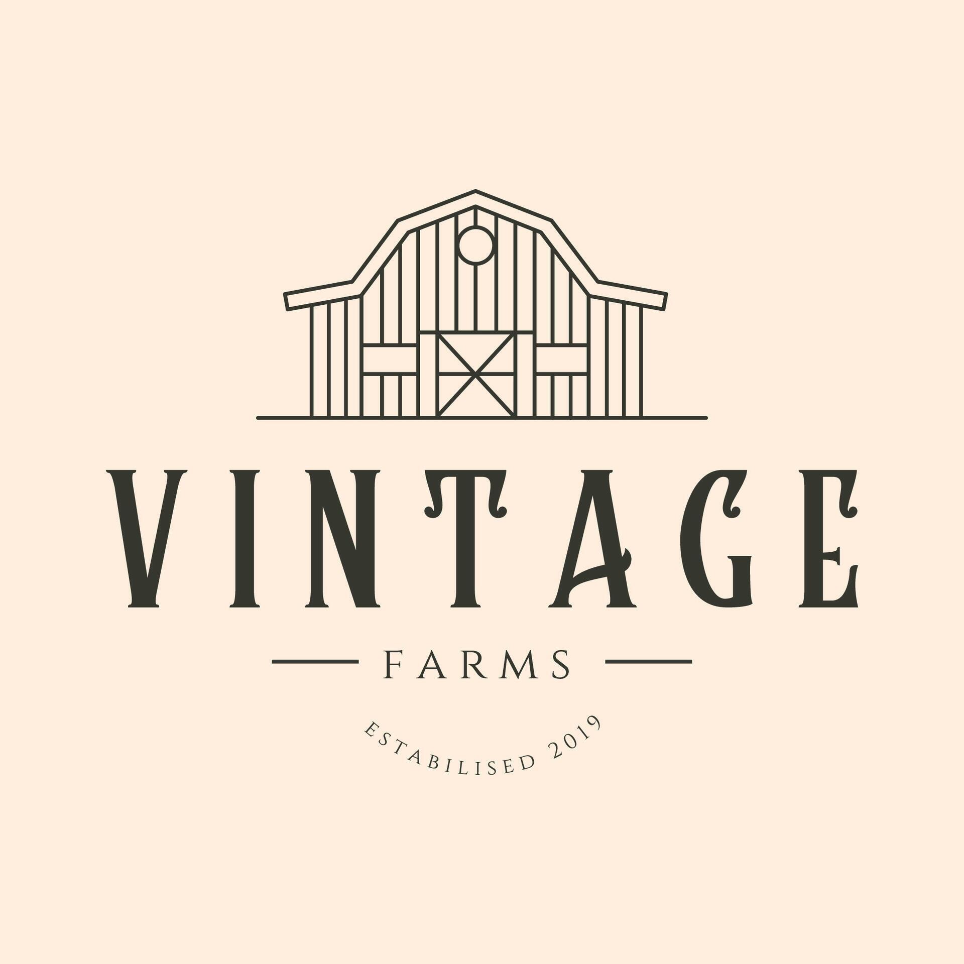 vintage barn farm line art logo symbol illustration design 56047076 Vector Art at Vecteezy