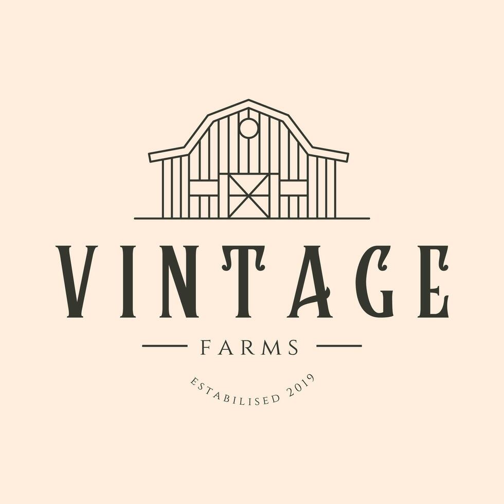 vintage barn farm line art logo symbol illustration design 56047076 Vector Art at Vecteezy