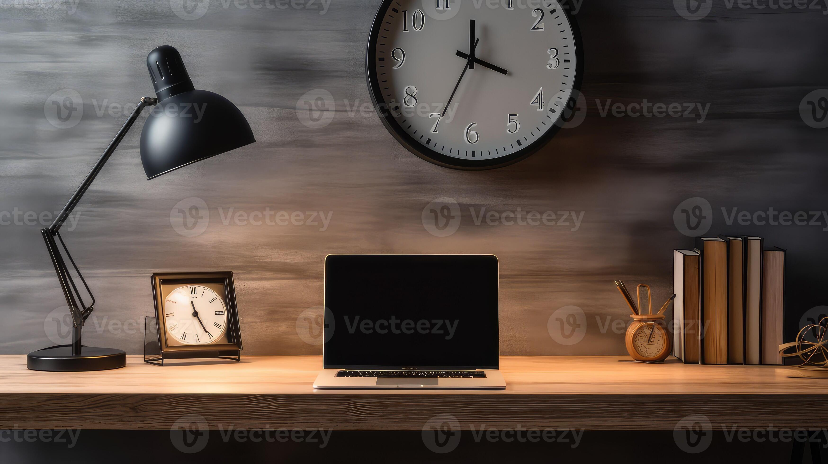 sleek clock desk 56053818 Stock Photo at Vecteezy