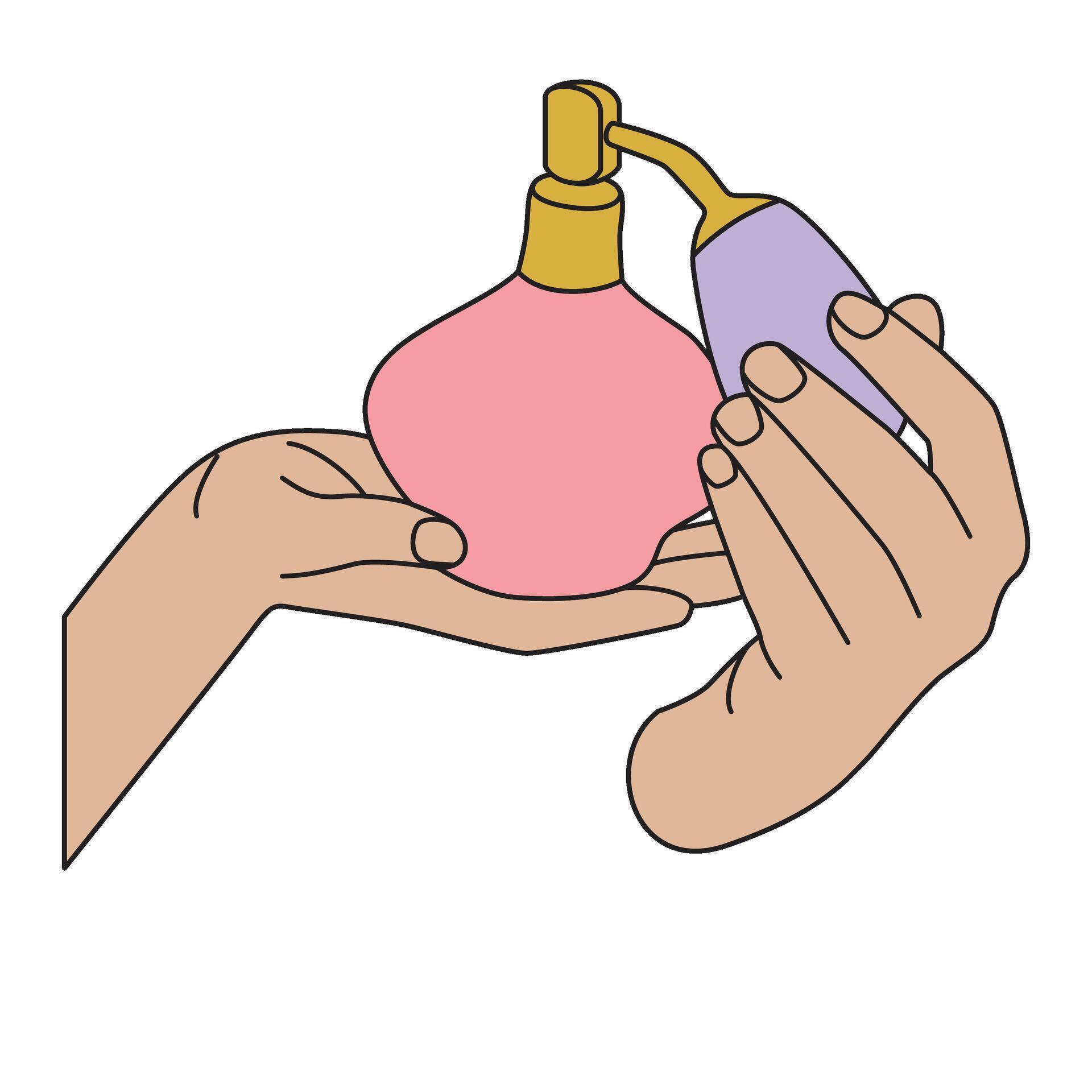Hand holding elegant vintage bottle Perfume illustration 56070964 Vector Art at Vecteezy