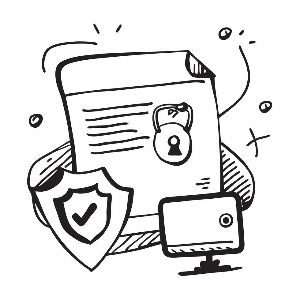 2D icon as Data breach icon with a broken lock and shield concept as ...