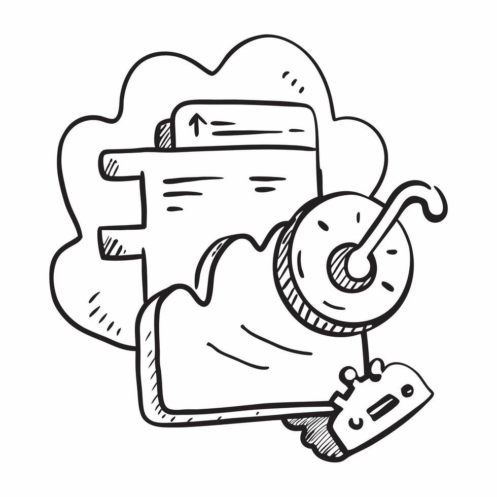 Cloud And Key With Encryption Wording Concept As A Detailed Illustration Of A Cloud And A Key