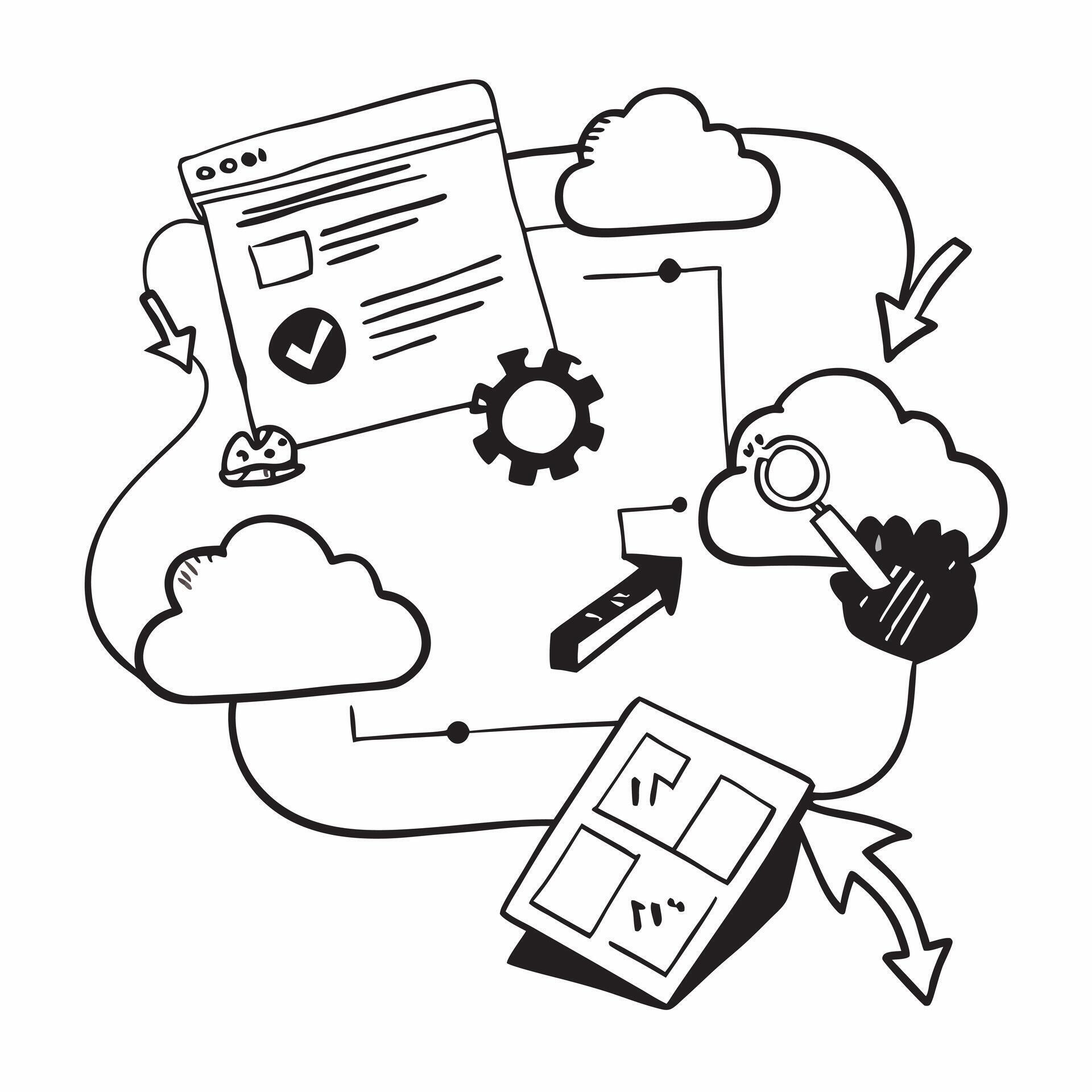 Cloud Based Application Development With Coding Symbols Concept As Icon Illustration Of Cloud